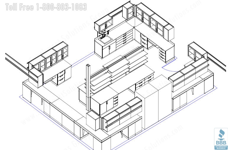 Laboratory Casework Floor Plans | Microbiology Lab Cabinets & Workstations