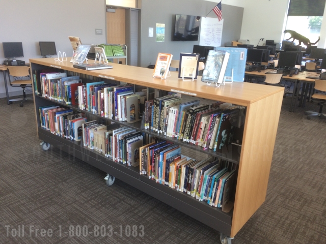 Mobile Rolling School Library Storage | Flexible Shelves For Storing Books