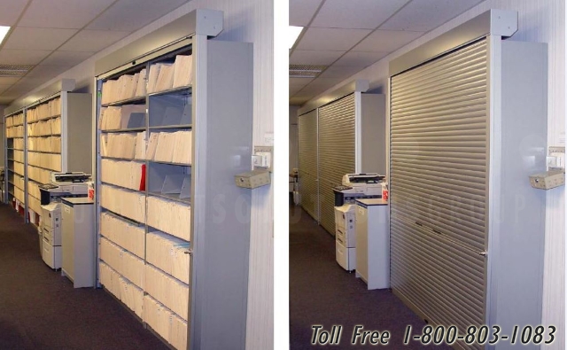 High Density Mobile Shelving Sliding Filing System Cabinets Seattle Spokane