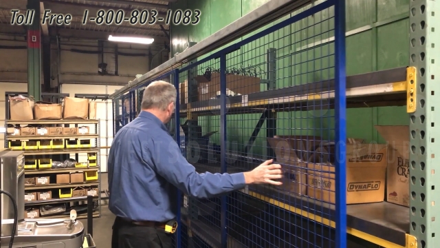 Wire Mesh Partition Panel Locking Sliding Pallet Rack Bay Security ...