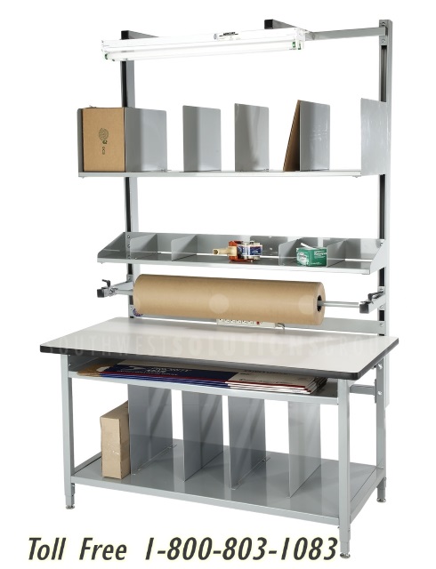 Adjustable Warehouse Packing Shelf Tables Industrial Shipping Receiving ...