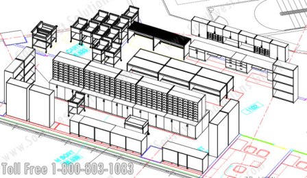 Fax Print Copy Center Cabinets Casework | Office Supply Storage ...