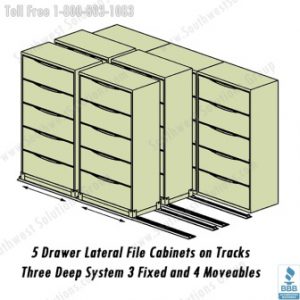 Rolling Lateral Filing Cabinets on Floor Tracks