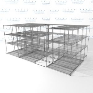 Wire Hospital Storage Shelving Seattle | Rolling Wire Racks on Tracks ...