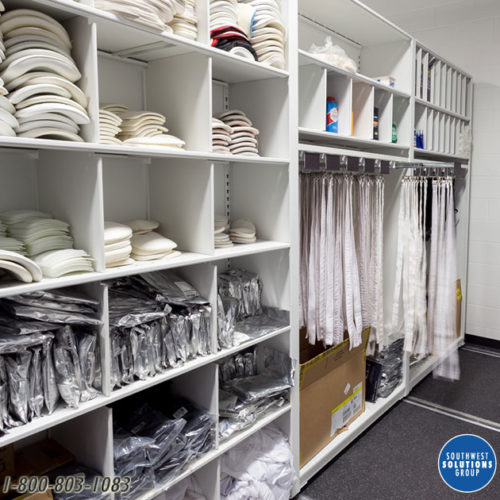 Mobile Athletic Gear Shelving | Southwest Solutions Group
