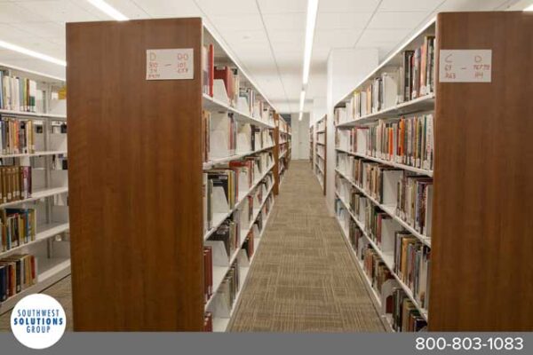 Wood & Steel Library Shelving